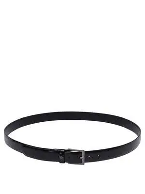FABI Leather Belt With Square Metal Buckle - Black