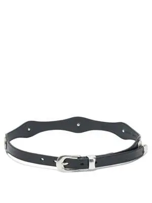 Our Legacy Wave Leather Belt - Black