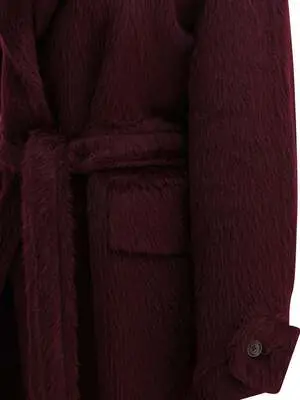 Max Mara Alpaca And Wool Long Coat - Bordeaux
