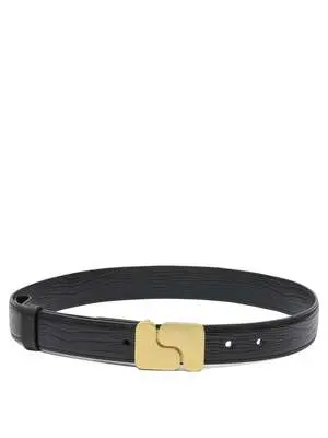 Soeur Ninon Lizard-effect Leather Belt - Black