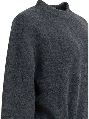 UMARMUNG Wool-blend Crew Neck Sweater - Grey