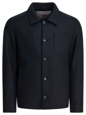 Herno Virgin Wool Overshirt Jacket - Blue