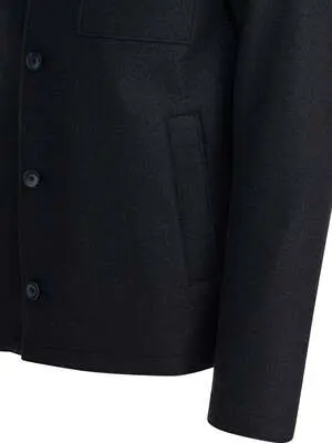 Herno Virgin Wool Overshirt Jacket - Blue