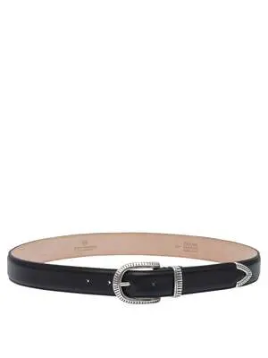 ADRIANO MENEGHETTI Sun' Leather Belt - Black