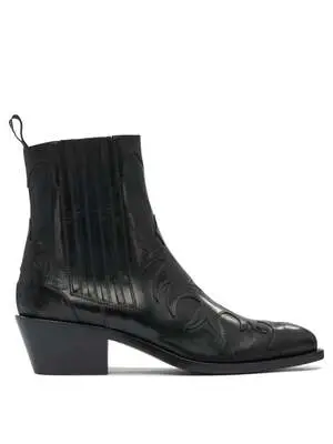 Sartore Leather Ankle Boots - Black