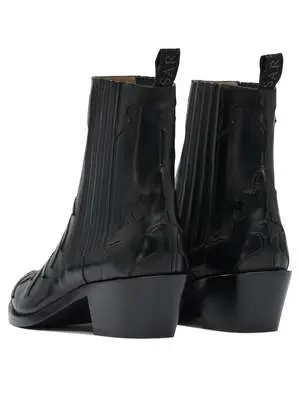 Sartore Leather Ankle Boots - Black