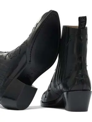 Sartore Leather Ankle Boots - Black