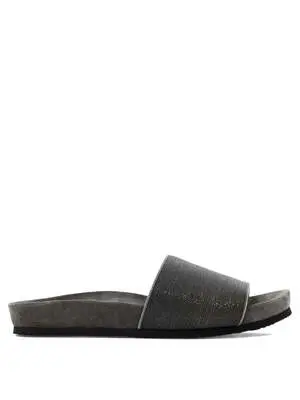 Brunello Cucinelli Suede 'precious' Slides