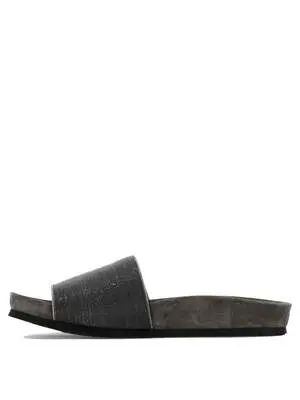 Brunello Cucinelli Suede 'precious' Slides