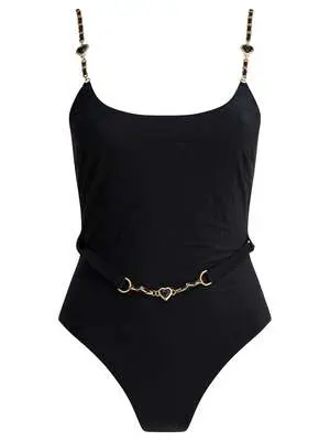 Zimmermann Daylight Chain Scoop Swimsuit - Black