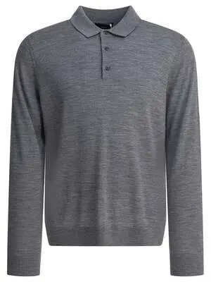Vince Merino Wool Polo Shirt - Grey