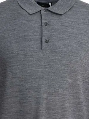 Vince Merino Wool Polo Shirt - Grey