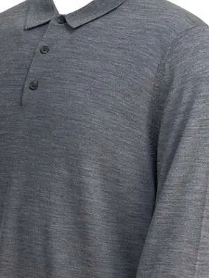 Vince Merino Wool Polo Shirt - Grey