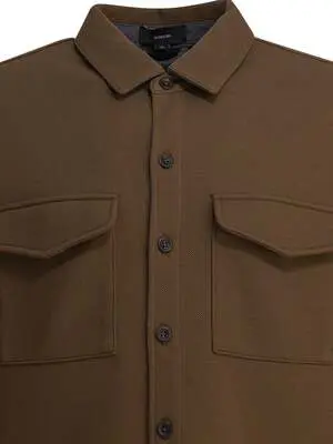 Vince Cotton Overshirt Jacket - Brown