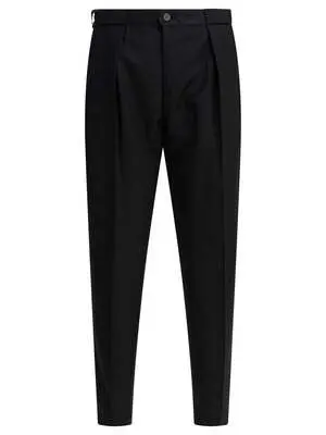 BRIGLIA 1949 Pinstriped Wool-cashmere Trousers - Black