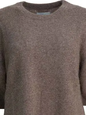 Loulou De Saison Raven Crewneck Wool Blend Sweater - Beige