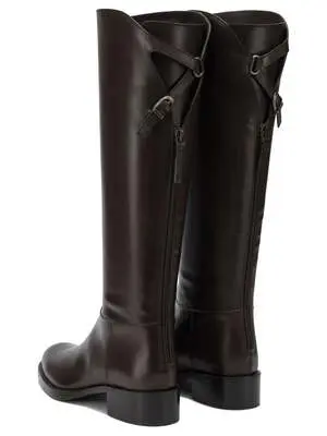 Sartore Leather Knee High Boots - Brown