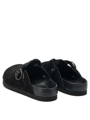 Needles Leather Clog Sabot - Black
