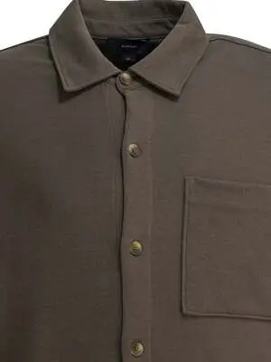 Vince Cotton Suede Overshirt Jacket - Brown