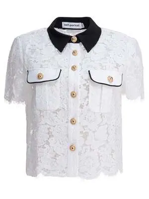 SELF-PORTRAIT Lace Shirt - White