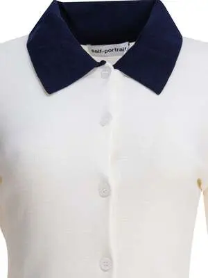 SELF-PORTRAIT Merino Wool Cardigan - Beige