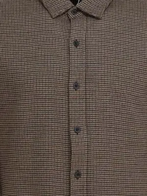 Vince Houndstooth Shirt - Brown