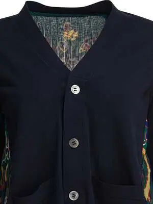 Sacai Floral Print Cardigan - Blue