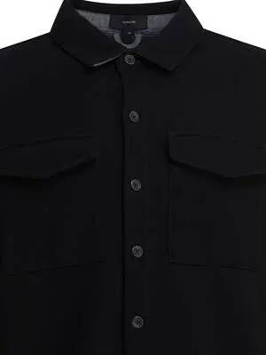 Vince Cotton Blend Overshirt Jacket - Blue