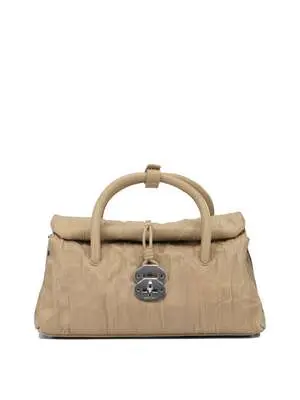 ZANELLATO Dotta Plissé Leather Hand Bag - Beige