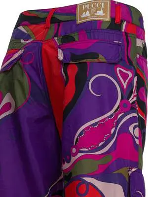 Emilio Pucci Orchidee Print Cargo Pants - Purple