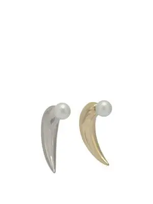 Emilio Pucci Horn Earrings With Pearl - Gold