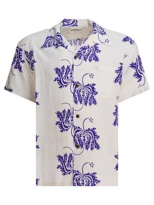 SUN SURF Hibiscus Coral' Shirt - White