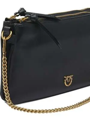 Pinko Leather Crossbody Bag - Black