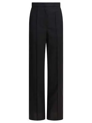Max Mara Light Wool Straight Trousers - Black