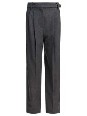 Brunello Cucinelli Wool Pants With Belt - Grey