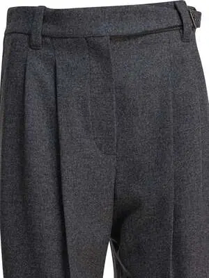 Brunello Cucinelli Wool Pants With Belt - Grey