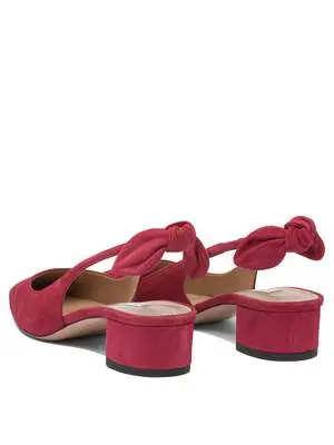 AQUAZZURA Very Bow Tie Sling Heeled Shoes - Red