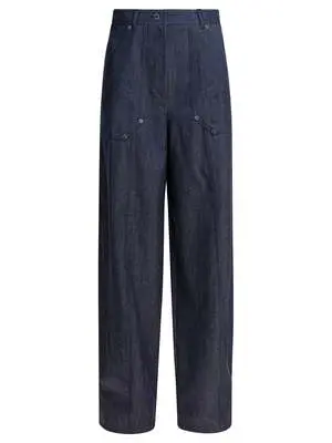 Max Mara Denim-effect Wool Pants