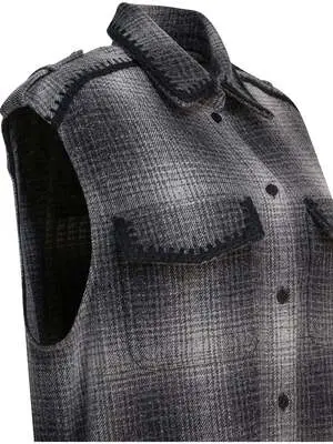 GOLDEN GOOSE Wool-blend Chemisier Shirt Dress - Grey