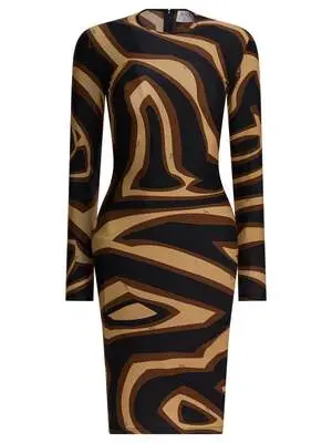 Emilio Pucci Labirinto Print Midi Dress - Black