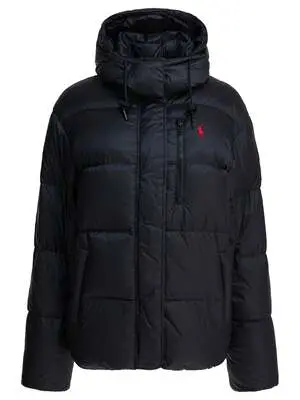 Ralph Lauren Down Jacket With Logo - Black