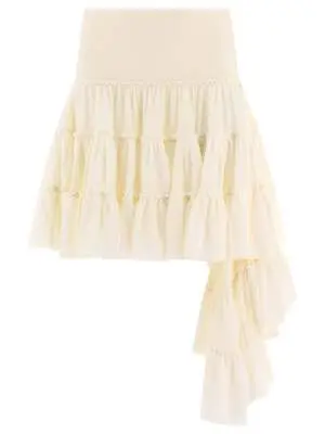 Loewe Ruffled Asymmetric Skirt - White