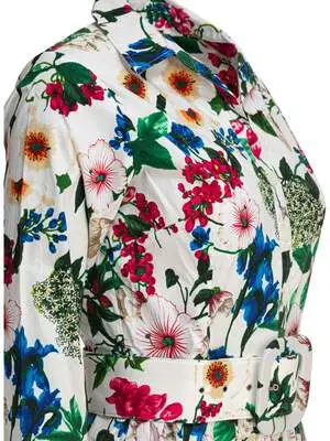 Samantha Sung Floral Print Cotton Dress - White
