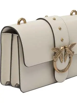 Pinko Leather Crossbody Bag - White
