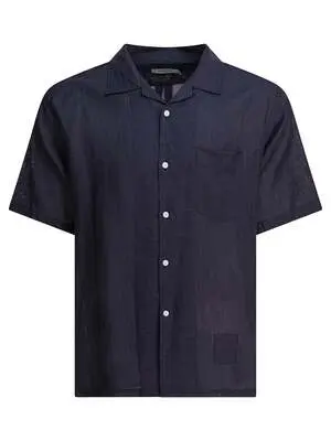 NONNATIVE Voyager' Oxford Linen Shirt - Blue