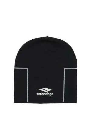 Balenciaga Sporty 3b Sports Beanie - Black