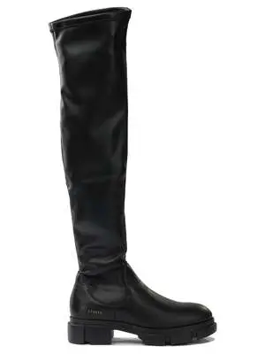 SUMMERY COPENHAGEN Leather Over-the-knee Boots - Black