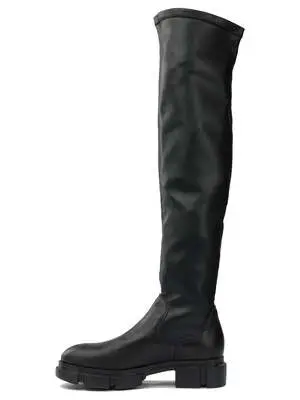 SUMMERY COPENHAGEN Leather Over-the-knee Boots - Black