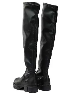 SUMMERY COPENHAGEN Leather Over-the-knee Boots - Black