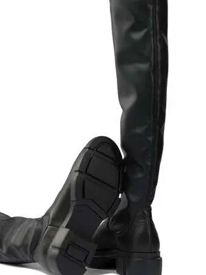 SUMMERY COPENHAGEN Leather Over-the-knee Boots - Black